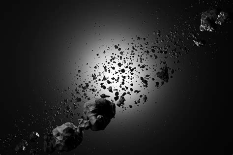 Outer Space Planet Exploded Into Numerous Asteroids With A Bright Spot