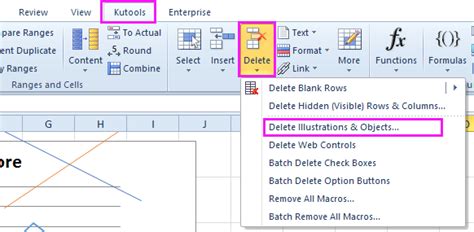 how to remove line shapes in excel