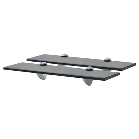 Vidaxl Wall Shelf Floating Display Shelf With Clip Brackets Tempered