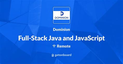 Full Stack Java And Javascript At Coderland By Dominion Remote Work