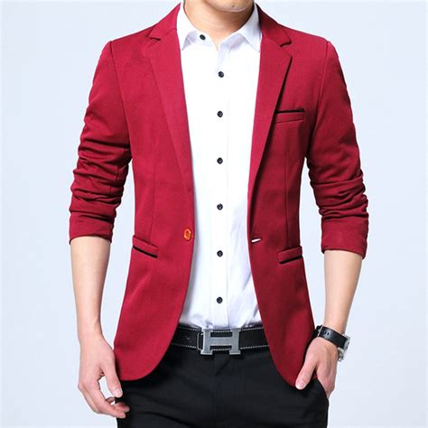 Luxury Men Blazer One Button New Spring Fashion Brand High Quality