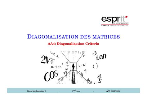 Solution Diagonalization Criteria Examples Exercises Correction Esprit