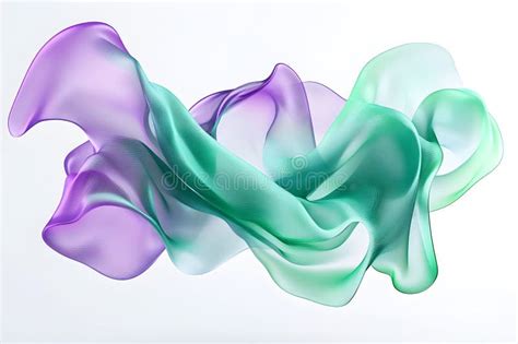 Abstract Flowing Translucent Shapes In Green And Purple Hues With