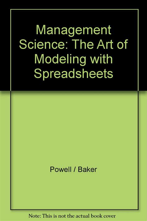 Buy Management Science The Art Of Modeling With