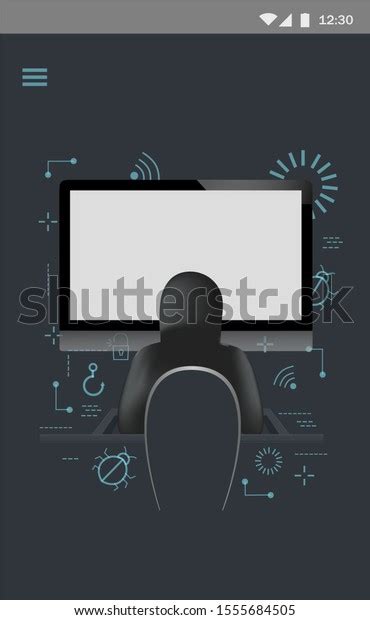 Computer Hacker Vector Illustration Isolated Background เวกเตอร์สต็อก