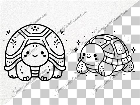 Tortoise Svg Tortoise Clipart Cute Tortoise Hand Drawn Tortoise
