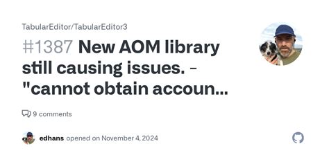 New AOM Library Still Causing Issues Cannot Obtain Account Information While Trying To