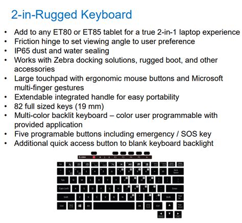 KYB ET8X 2IN1 US1 01 Zebra ET8x Rugged 2 In 1 Attachable Keyboard