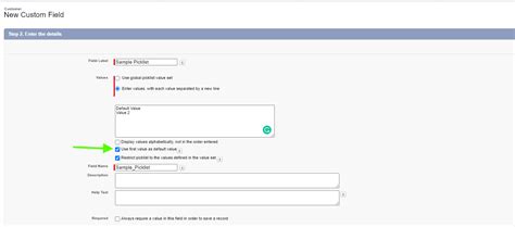 Highlight Checkbox To Set Default Value