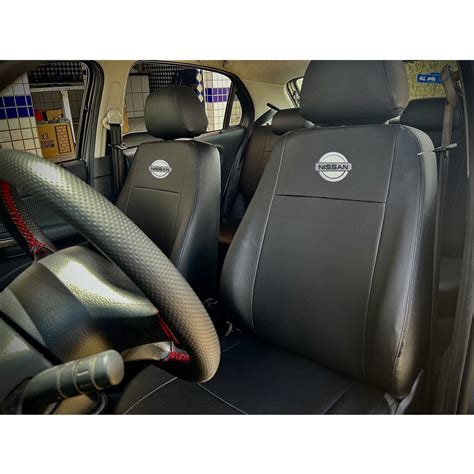 Capa De Banco Couro Nissan Versa Kicks Sentra March Frontier Shopee Brasil