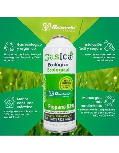 Pack Botellas Gas refrigerante orgánico Gasica V Sustituto R R R A