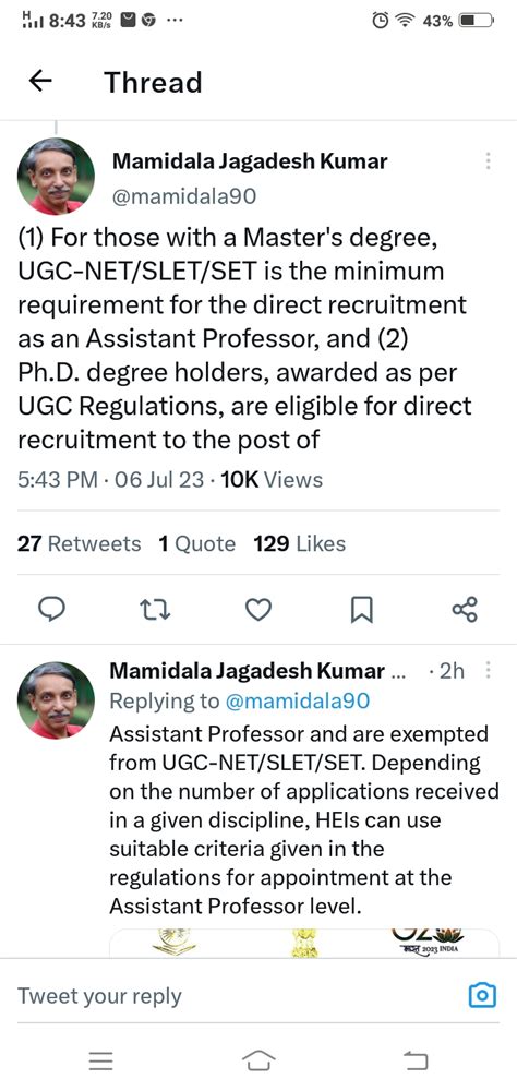 For Appointment As An Assistant Professor Phd Qualification Is