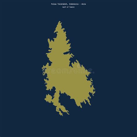 Forma De Pulau Talatakoh Indonesia Amarillo Stock de ilustración