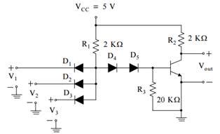 Solved The Circuit Below Is A 3 Input Diode Transistor Logic DTL Gate 1 Answer