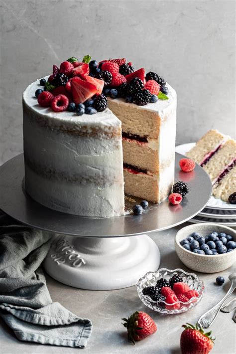 Vegan Berry Vanilla Layer Cake Crumbs And Caramel