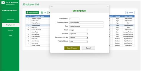 Box Talent Grid Excel Template Excel Wonders Amazing Excel Templates