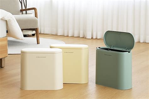 달팽이리빙 원터치 인테리어 슬림 휴지통 10l 3colors 위시버킷