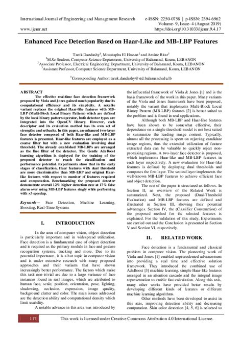 Pdf Enhanced Face Detection Based On Haar Like And Mb Lbp Features