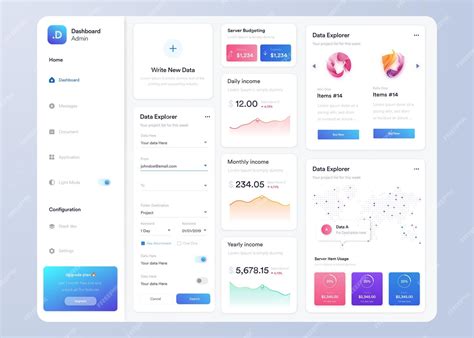 Premium Vector Infographic Dashboard Ui Ux Design With Graphs Charts And Diagrams Web