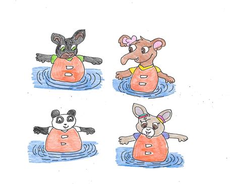 Bing And Friends Floating In Lifejackets By Amazingtrixie On Deviantart