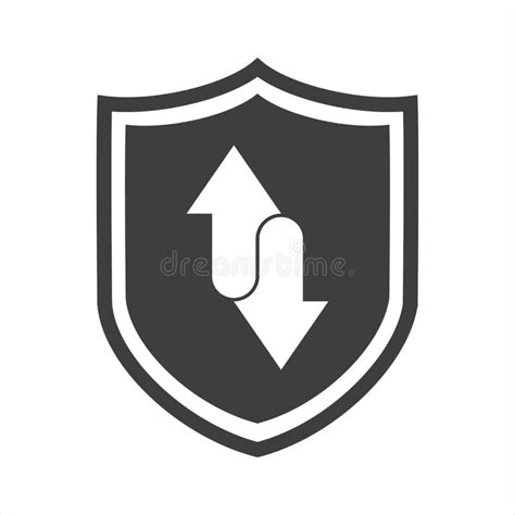Arrow Shield Icon On White Background Vector Stock Vector
