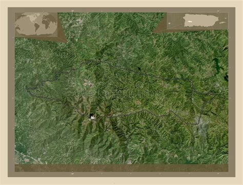 Maricao Puerto Rico High Res Satellite Capital Stock Illustration