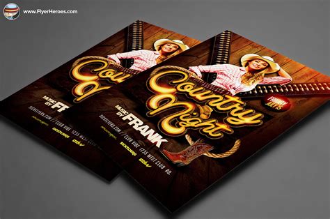 Country Night Western Flyer Template On Behance