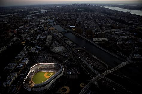Yankee Stadium At Dusk From Fuji Blimp Horizontal Neil Leifer