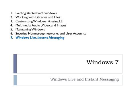 PPT Windows 7 PowerPoint Presentation Free Download ID 1858075
