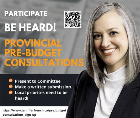 Pre Budget Consultations Sign Up Jennifer French