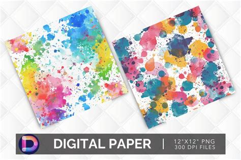 Colorful Paint Splotch Digital Paper