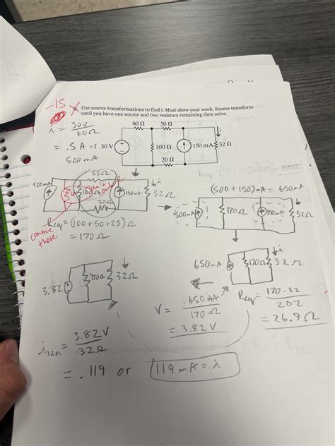 Solved Use Source Transformations To ﻿find I ﻿must Show