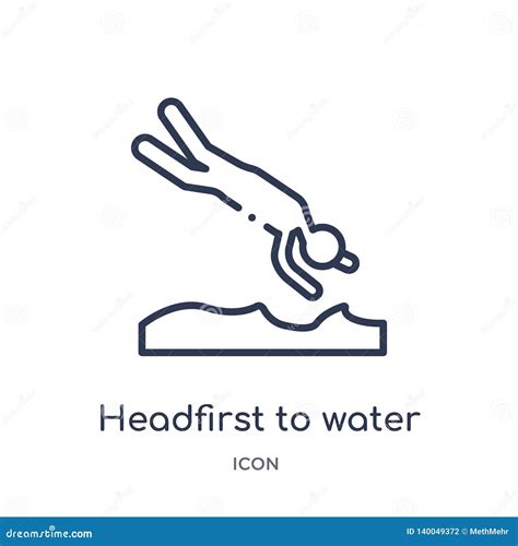 Linear Headfirst To Water Icon From Behavior Outline Collection Thin