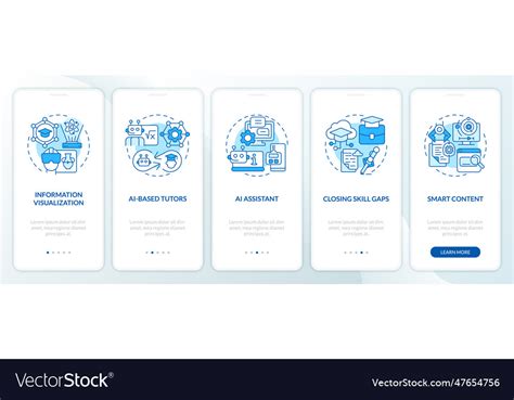 Walkthrough Ai In Education With Linear Concepts Vector Image