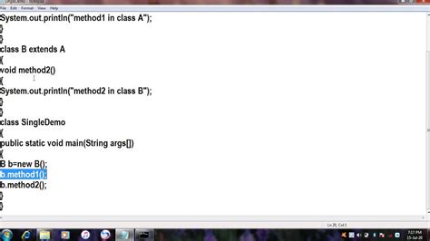 single inheritance program in java in telugu java in telugu lecture 24 youtube