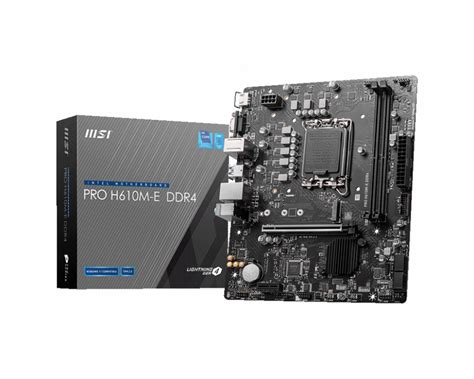 Placas Base PLACA BASE MSI PRO H610M E D4 1700 MATX 2XDDR4 DMI