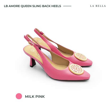 La Bella รุ่น Lb Amore Queen Sling Back Heels Milk Pink Shopee Thailand