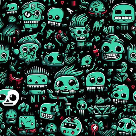 Premium Ai Image A Zombie Pattern Illustration