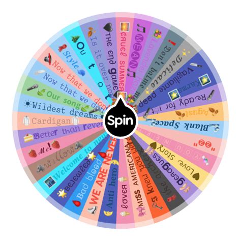💐my Fav🍓taylor🍦swift🍄songs Spin The Wheel Random Picker