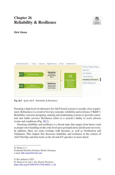 Pdf Reliability And Resilience