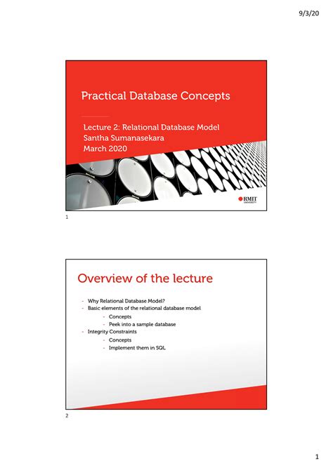 2020 Lecture 2 Relational Database Model Warning Tt Undefined Function 32 Practical