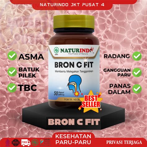 Jual Naturindo Bron C Fit Obat Herbal Pneumonia Tbc Sinusitis Gurah