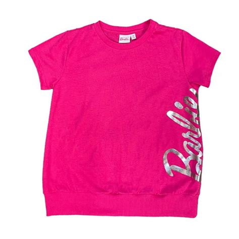 Playera Barbie Talla 8 Manga Corta Con Estampado Fucsia Walmart