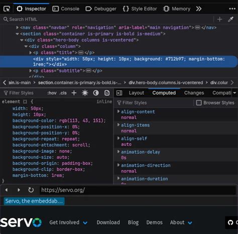 Servo Browser Engine Restores Firefox Devtools Support Phoronix