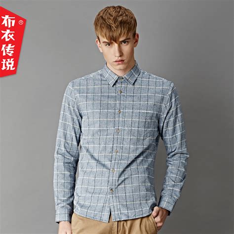 布衣传说 2015秋冬新款 男士时尚格纹休闲百搭款加绒衬衫 Cc671布衣传说旗舰店
