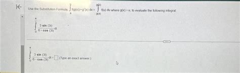 Solved Use The Substitution Formula