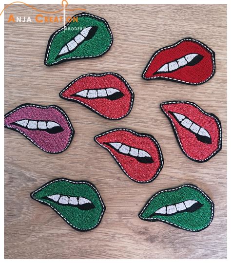 Personnalisable écusson Patch Thermocollant Bouche lèvres Etsy France