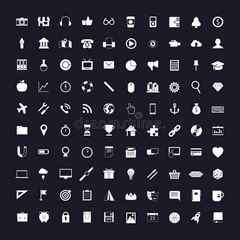 Iconos En Blanco Y Negro Ilustración Del Vector Ilustración De Cursor