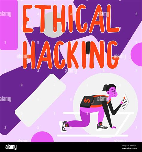 Conceptual Caption Ethical Hacking Word Written On Act Of Locating Weaknesses And