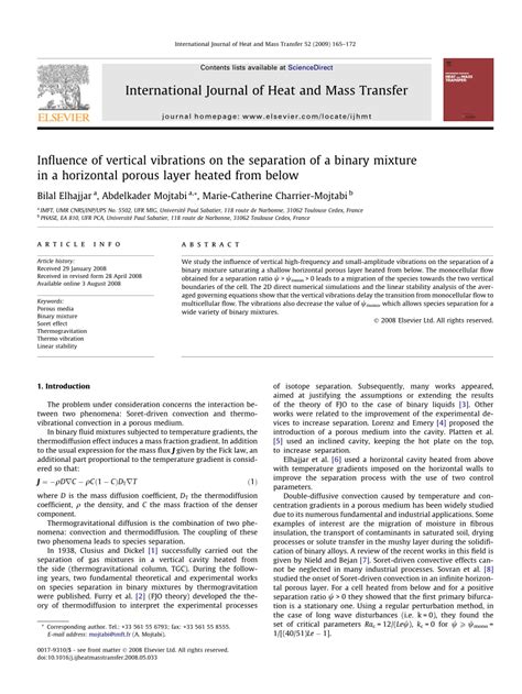 Pdf Influence Of Vertical Vibrations On The Separation Of A Binary